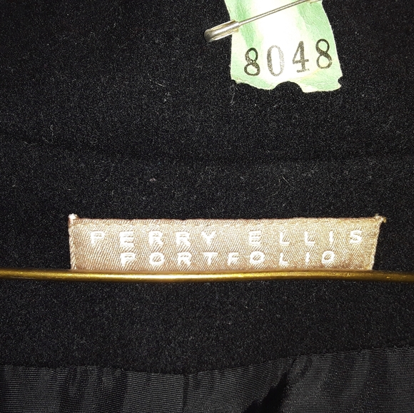 Perry Ellis | Jackets & Coats | Perry Ellis Portfolio Black Wool Coat ...